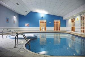 This is a contemporary styled swimming pool with a very relaxing ambience