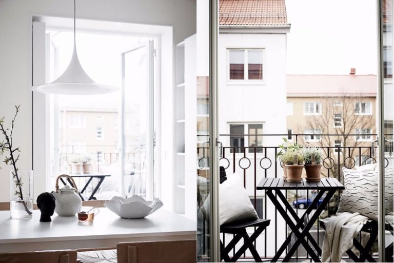 With clean lines and an inviting balcony, this kitchen is the perfect ...
